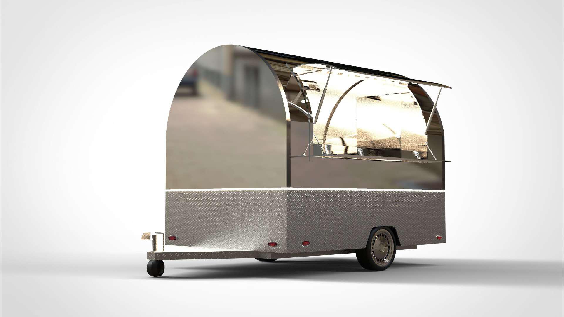 Round Food Trailer, Food Cart, Food Van, Snack Cart, Mobile Street Trailer