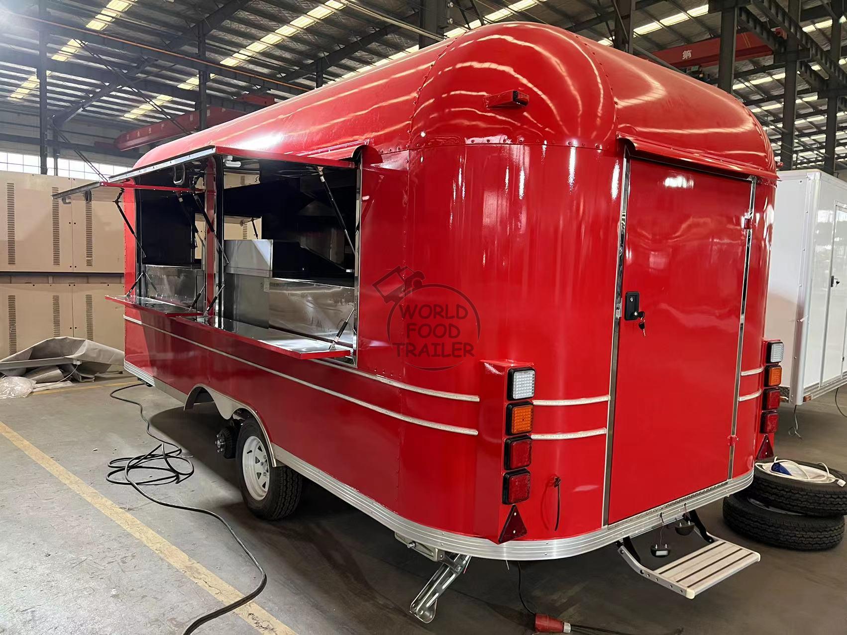 5.5 meters Long Colorful Airstream Food Trailer