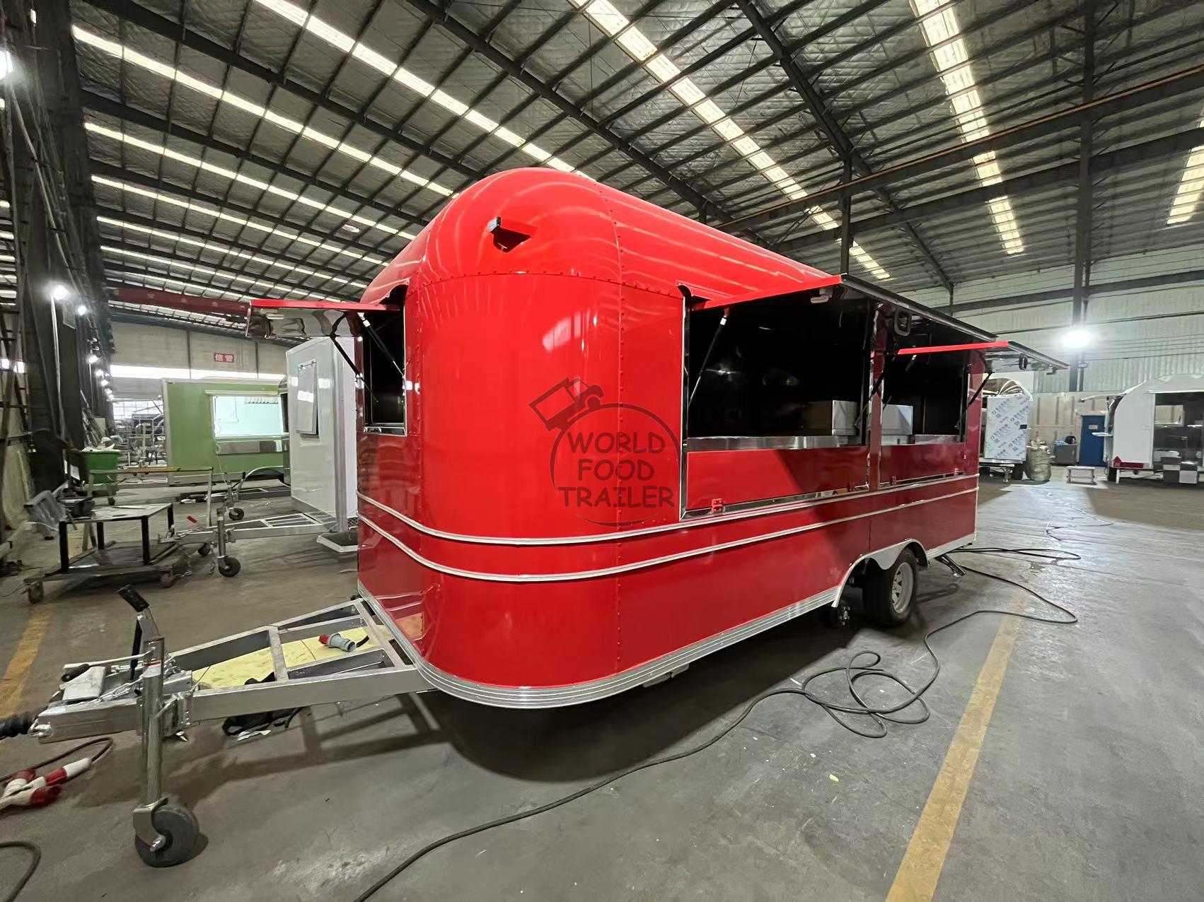5.5 meters Long Colorful Airstream Food Trailer
